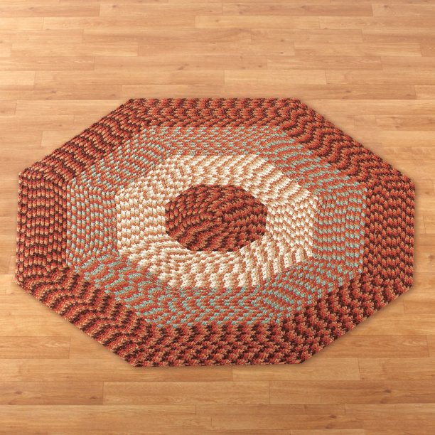 Collections Etc Alpine Braided Accent Rugs Rust - Octagon - 4' Octagon ...