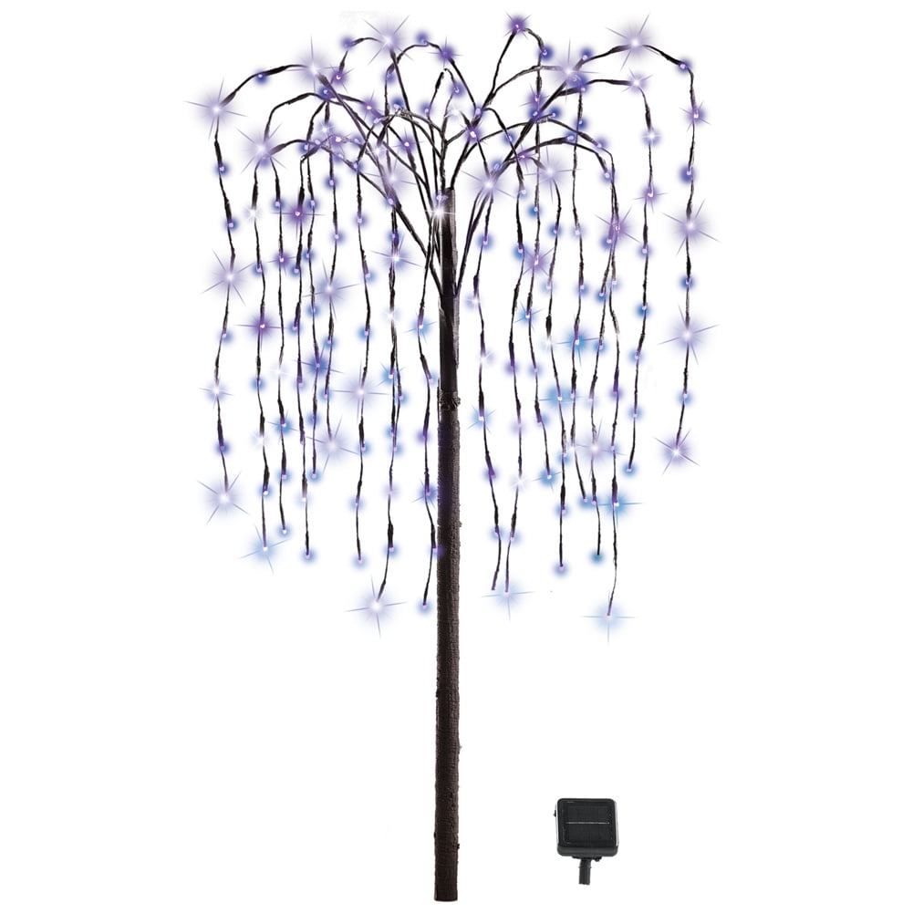 Collections Etc. LED Solar Willow Tree, outdoor decorative tree with ...
