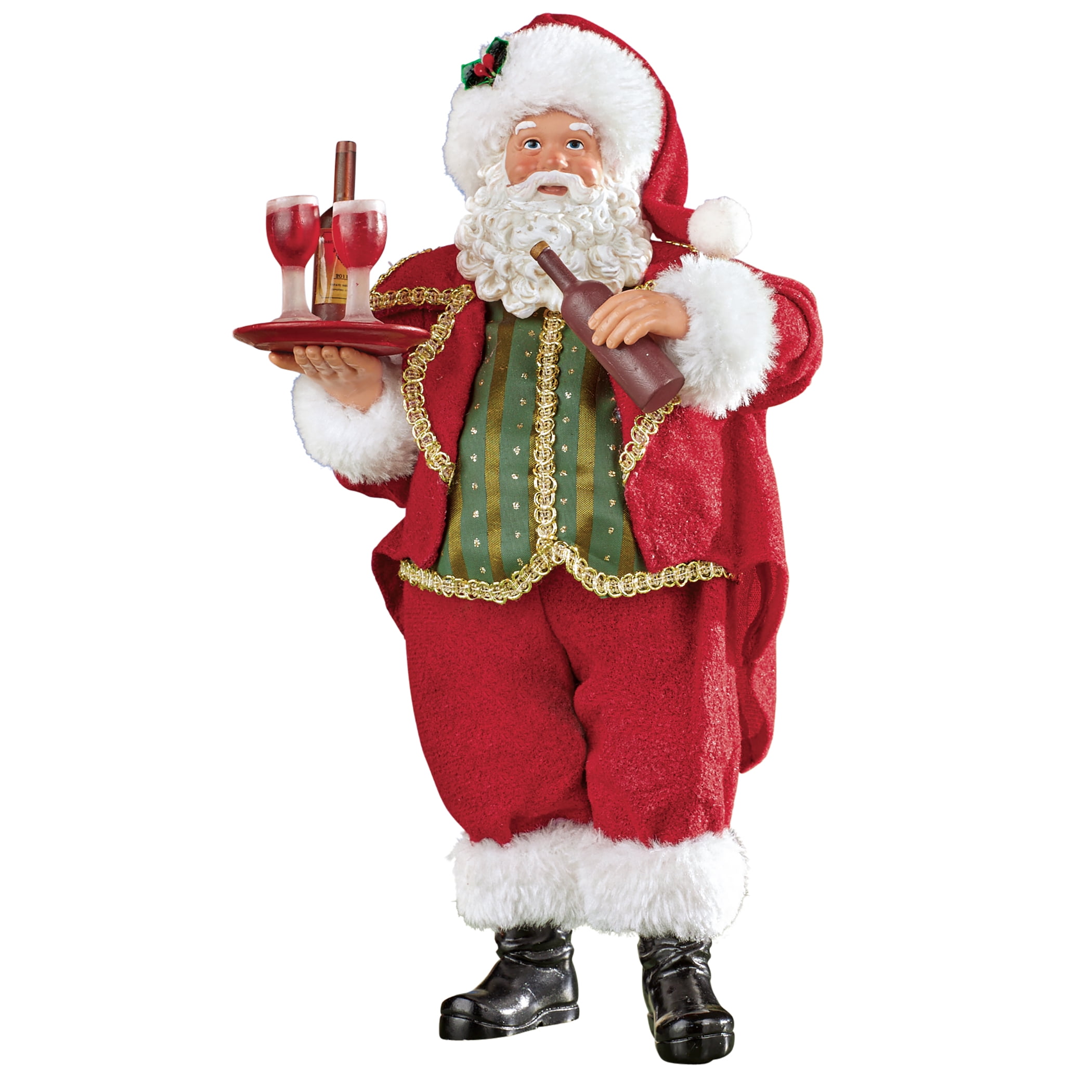 Collections Etc Wine Serving Santa Collectible Figurine, 11"H - Walmart.com