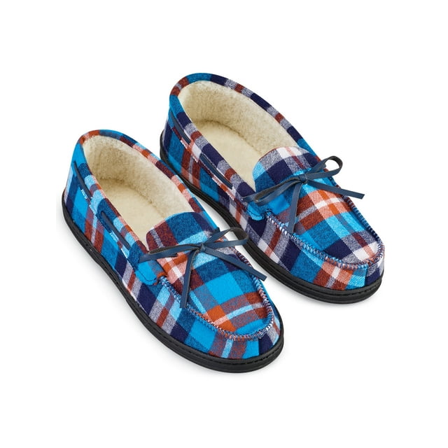 Collections Etc Women's Bright Plaid House Moccasin Slippers - Walmart.com