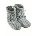 Collections Etc Women's Cable Knit Bootie Slippers, Grey, Medium ...