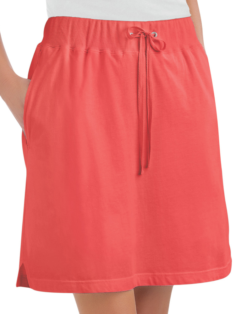 Collections Etc Women's Drawstring Cotton Knit Pull-On Skort with ...
