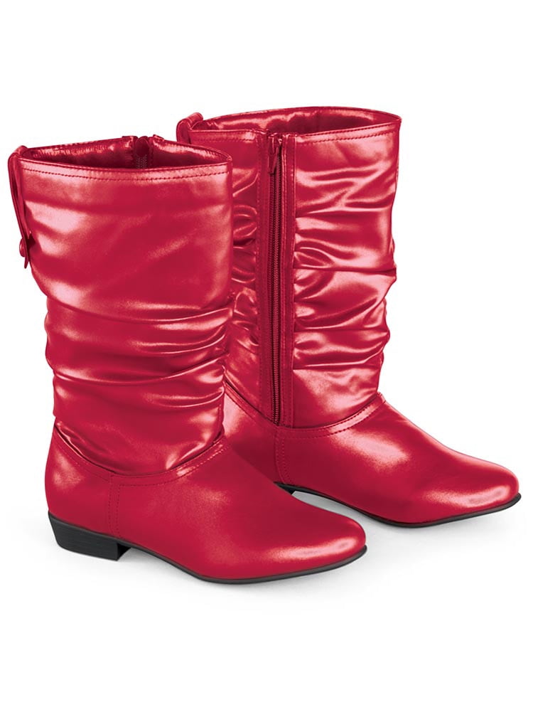 Collections Etc Women's Faux Leather Scrunch Calf Boots - Wide Width ...