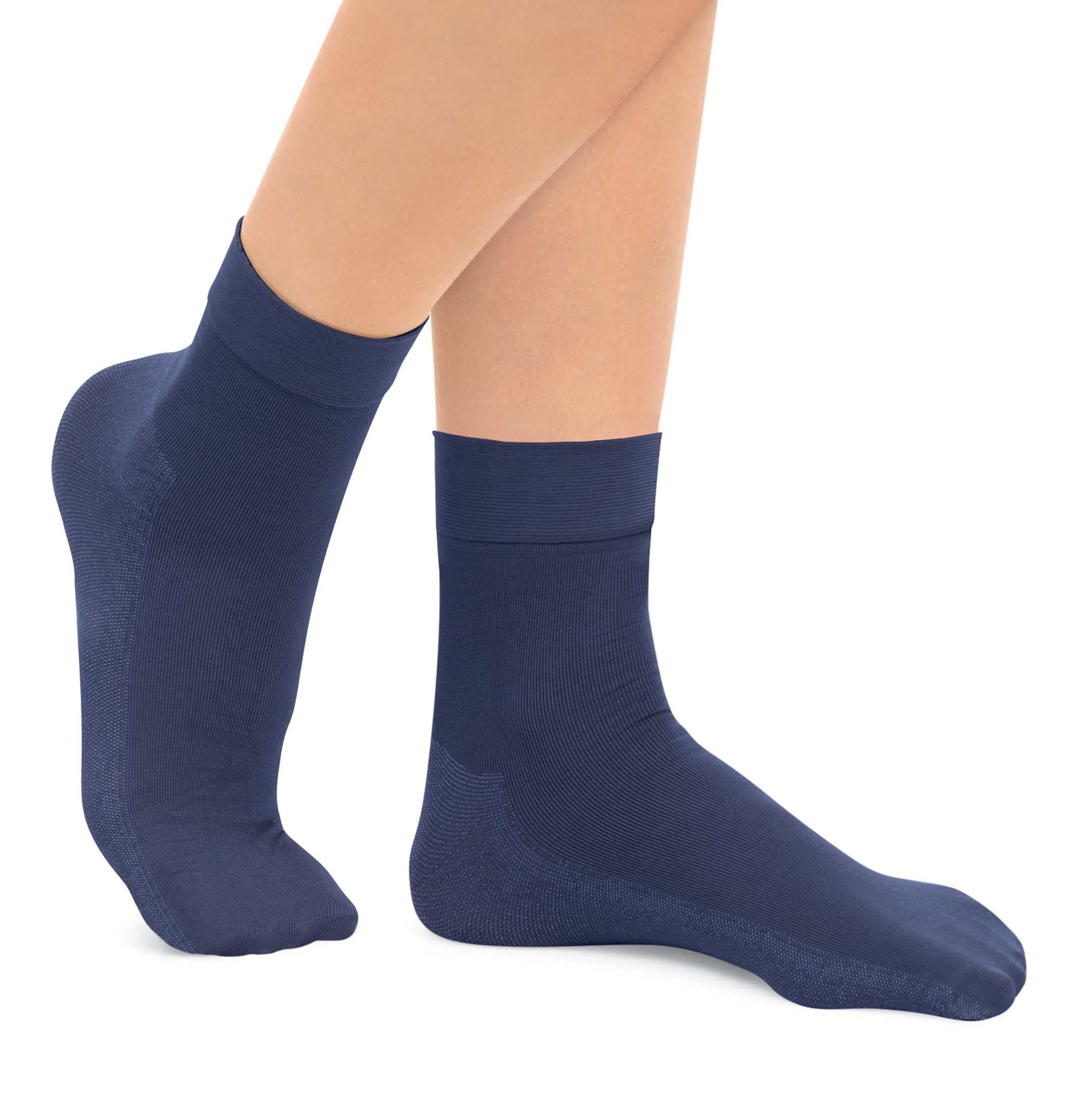 Collections Etc Women's Non-Run Compression Anklet Stockings - 3 Pairs ...