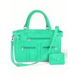 Collections Etc Women's Double-Handle Shoulder Handbag with Zippered 6 ...