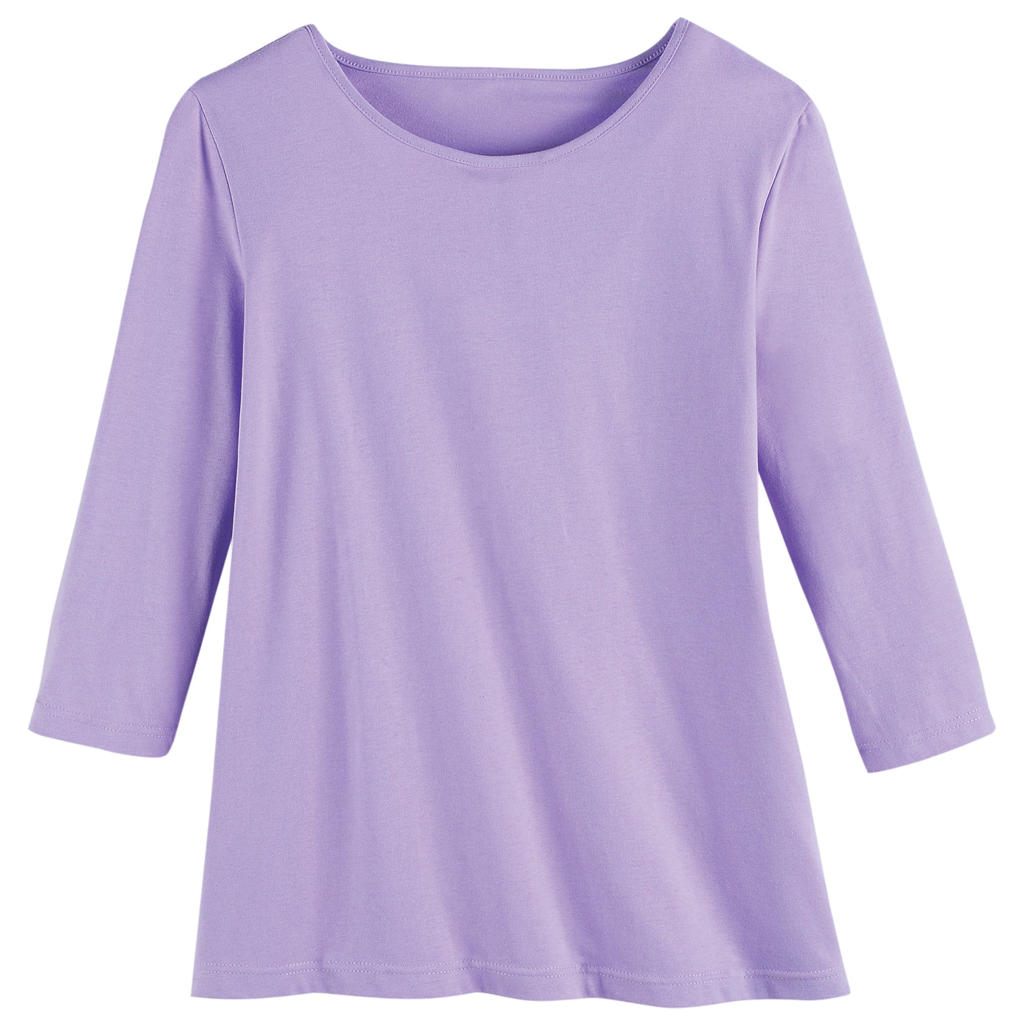 Collections Etc Women's Versatile 3/4 Sleeve & Scooped Neckline Cotton ...