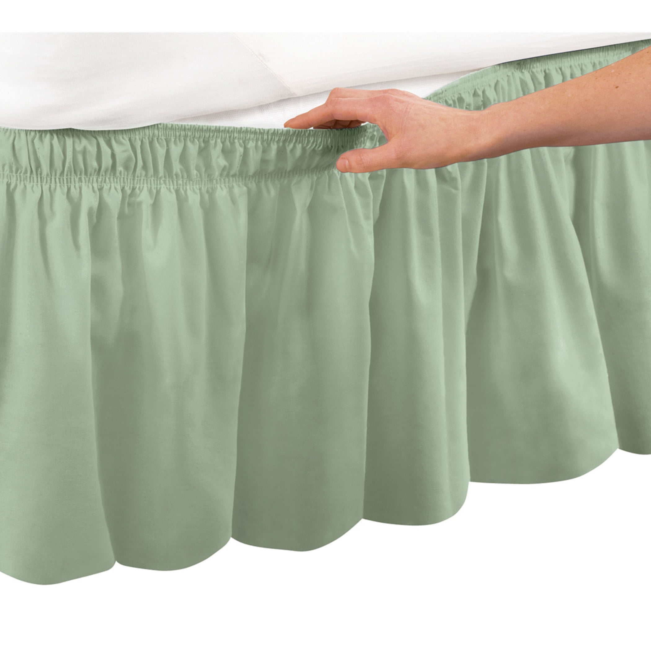 Collections Etc Adjustable Wrap Around Bed Skirt, Easy Fit Elastic Dust ...