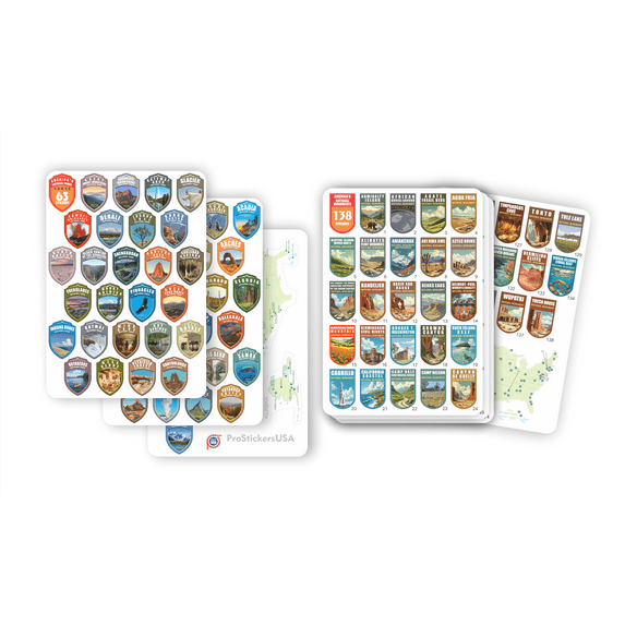 Collections vinyl 1x1.5 All 63 Stickers US National Parks and 138 ...