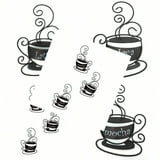 CollectionsEtc 3 PCS Metal Wall Art Coffee Decor Coffee Cups with Mocha ...