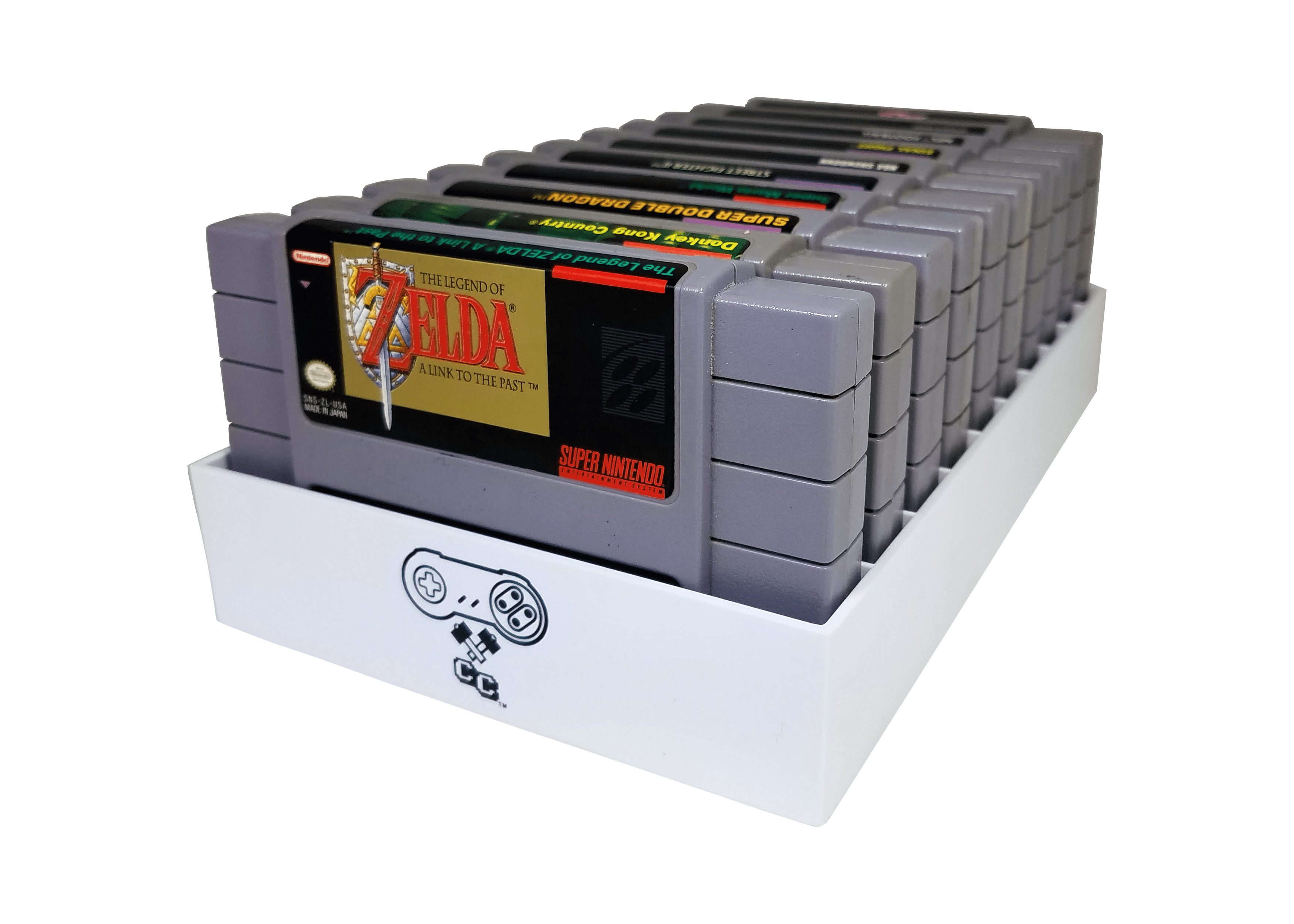 Original White SNES Game Organizer, Dust Cover, Cartridge Holder, Super ...