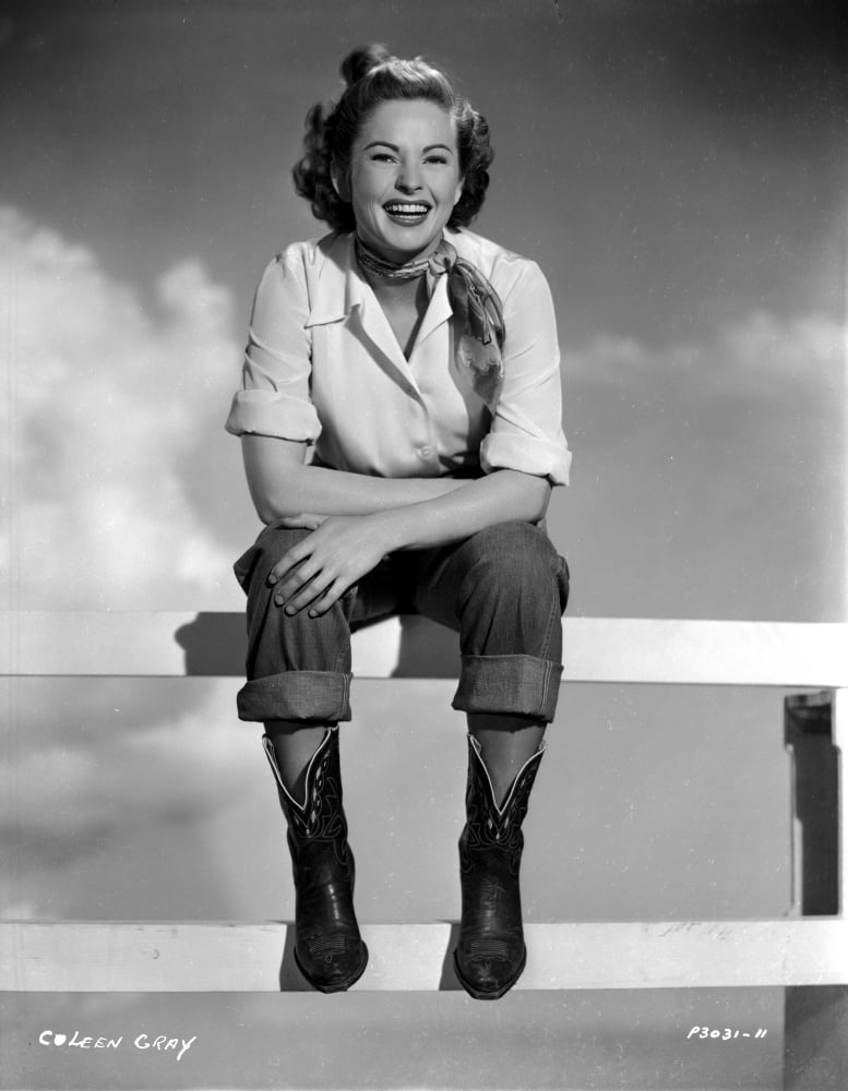 Colleen Gray on a Vintage Cowboy Attire sitting on Fence Photo Print (8 ...
