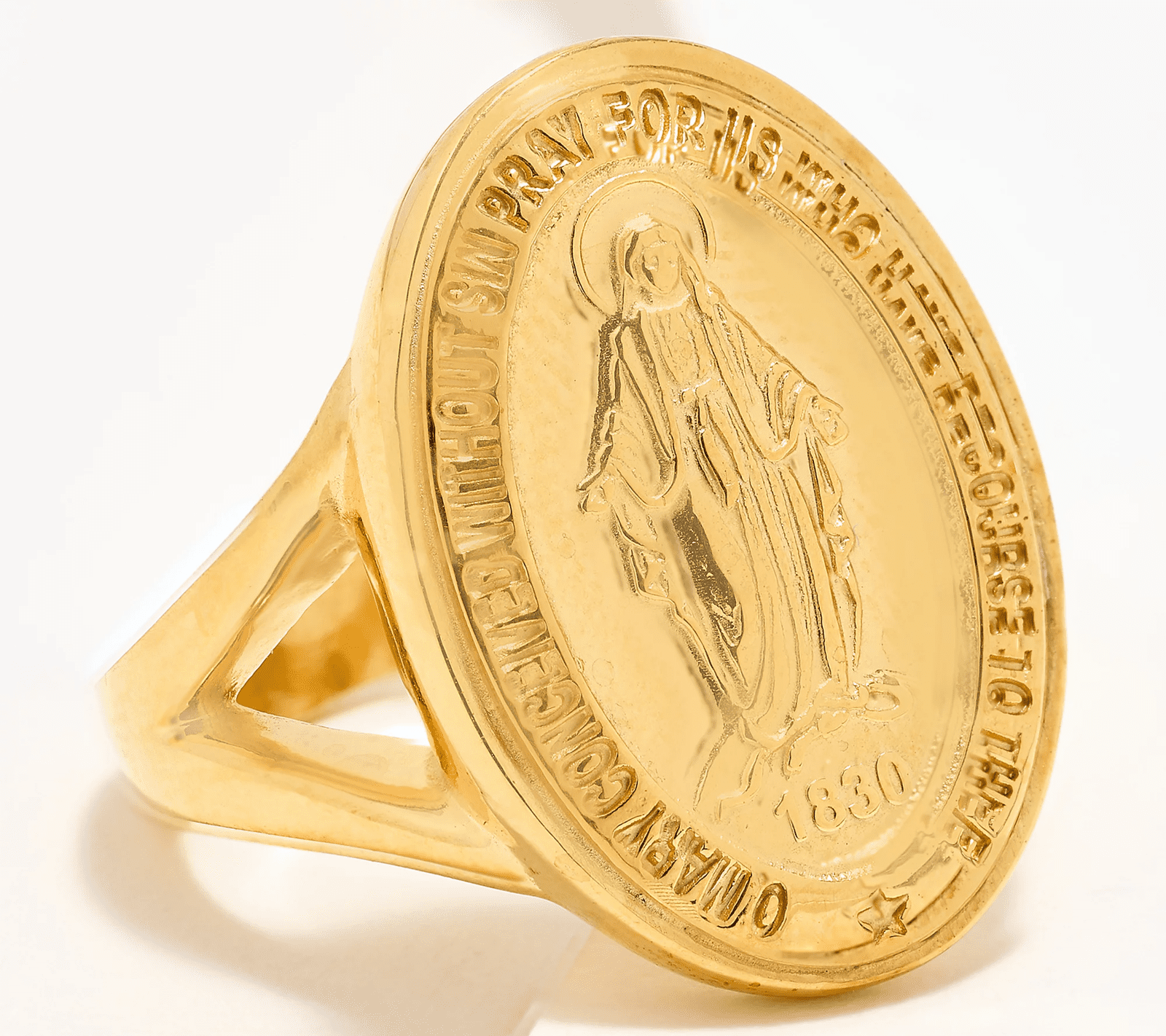 David Markstein Gold Clad Sterling Silver Miraculous Medal Ring Size 8 ...