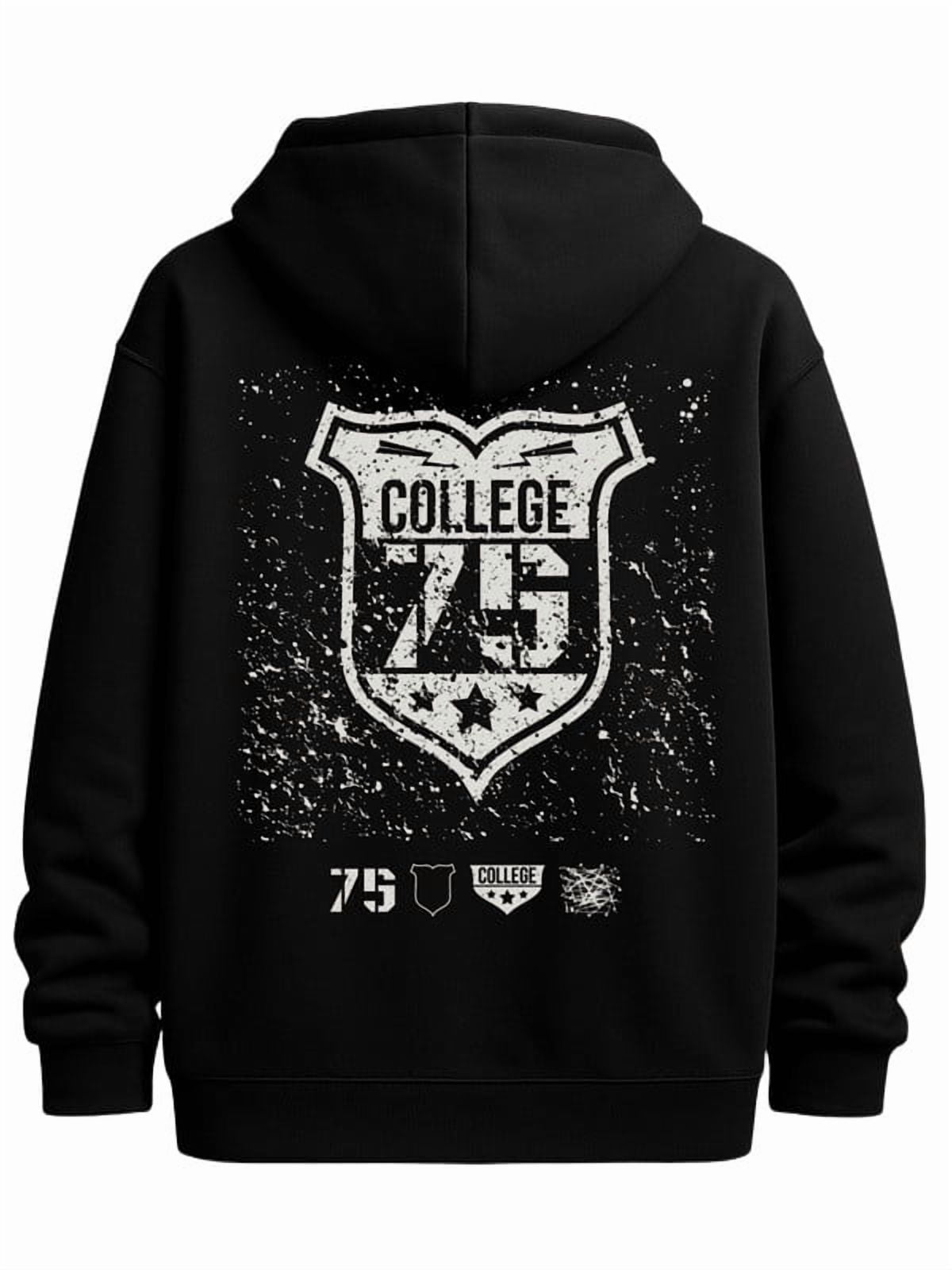 College 75 Hoodie hoodies men's regular fit black Regular Fit, Hooded ...