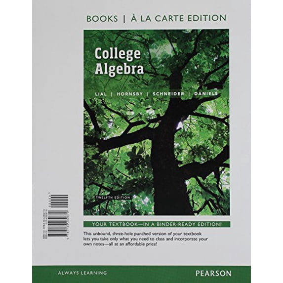 Pre-Owned College Algebra, Books a la Carte Edition Paperback - Walmart.com