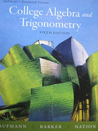 Pre-Owned AUFMANN COLLEGE ALG & TRIG IAE 6ED Paperback - Walmart.com