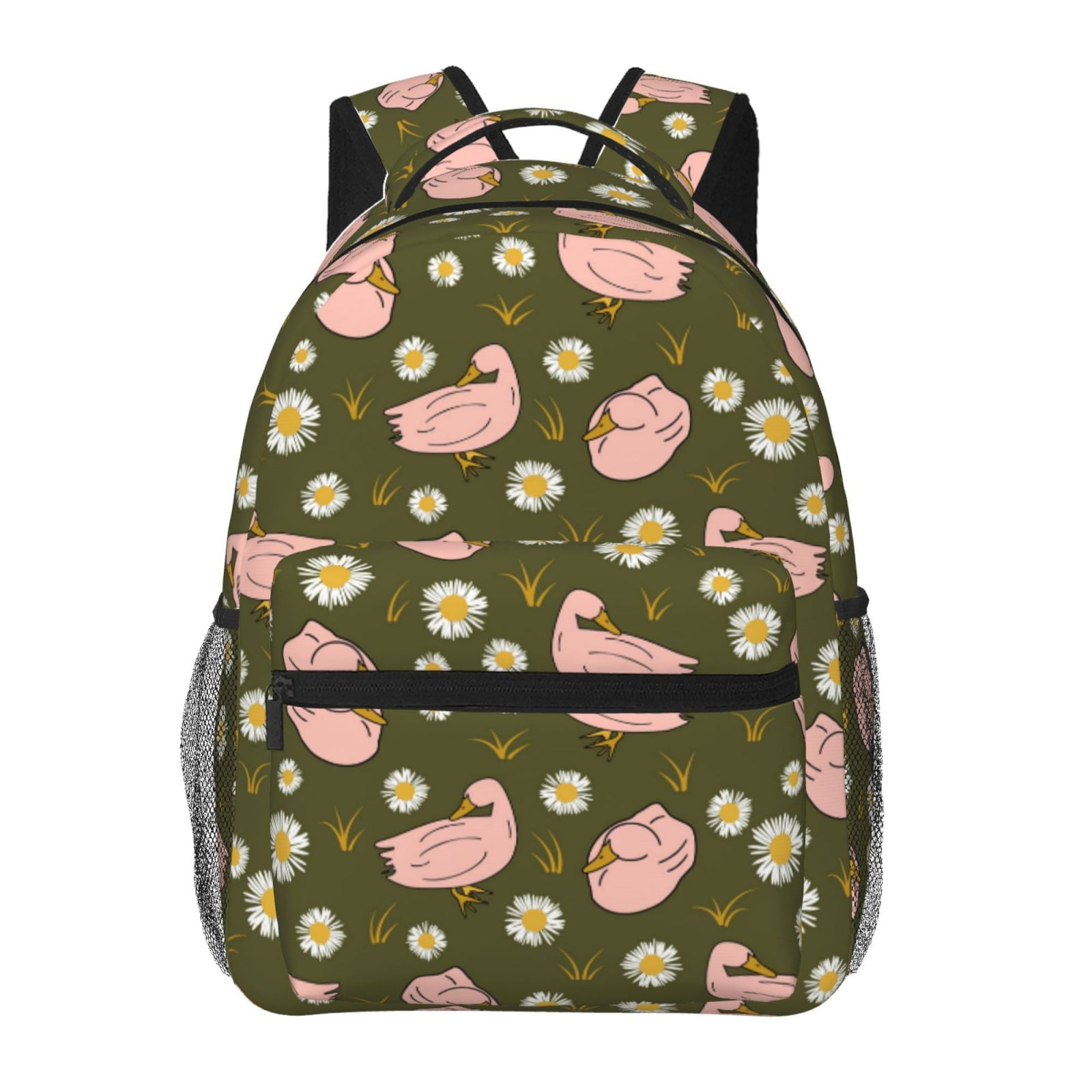 College Backpack for School - Cartoon Pink Cute Duck Daisy Casual ...