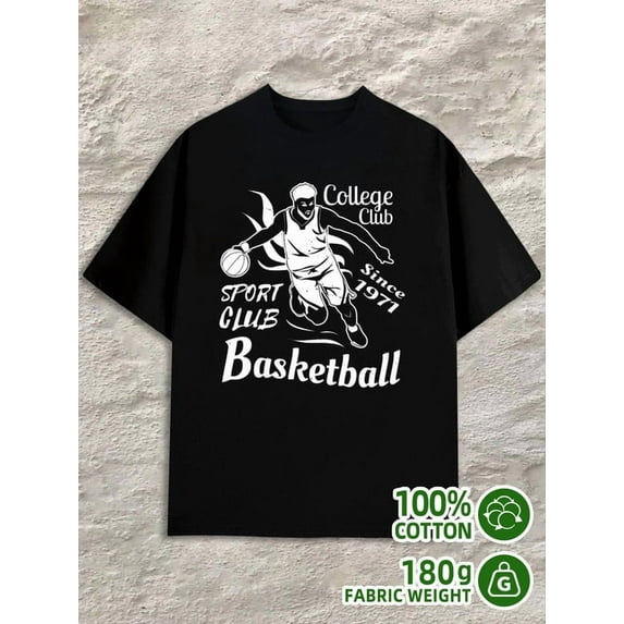 College Basketball for men black 180G 100% Cotton Hip-hop street style ...