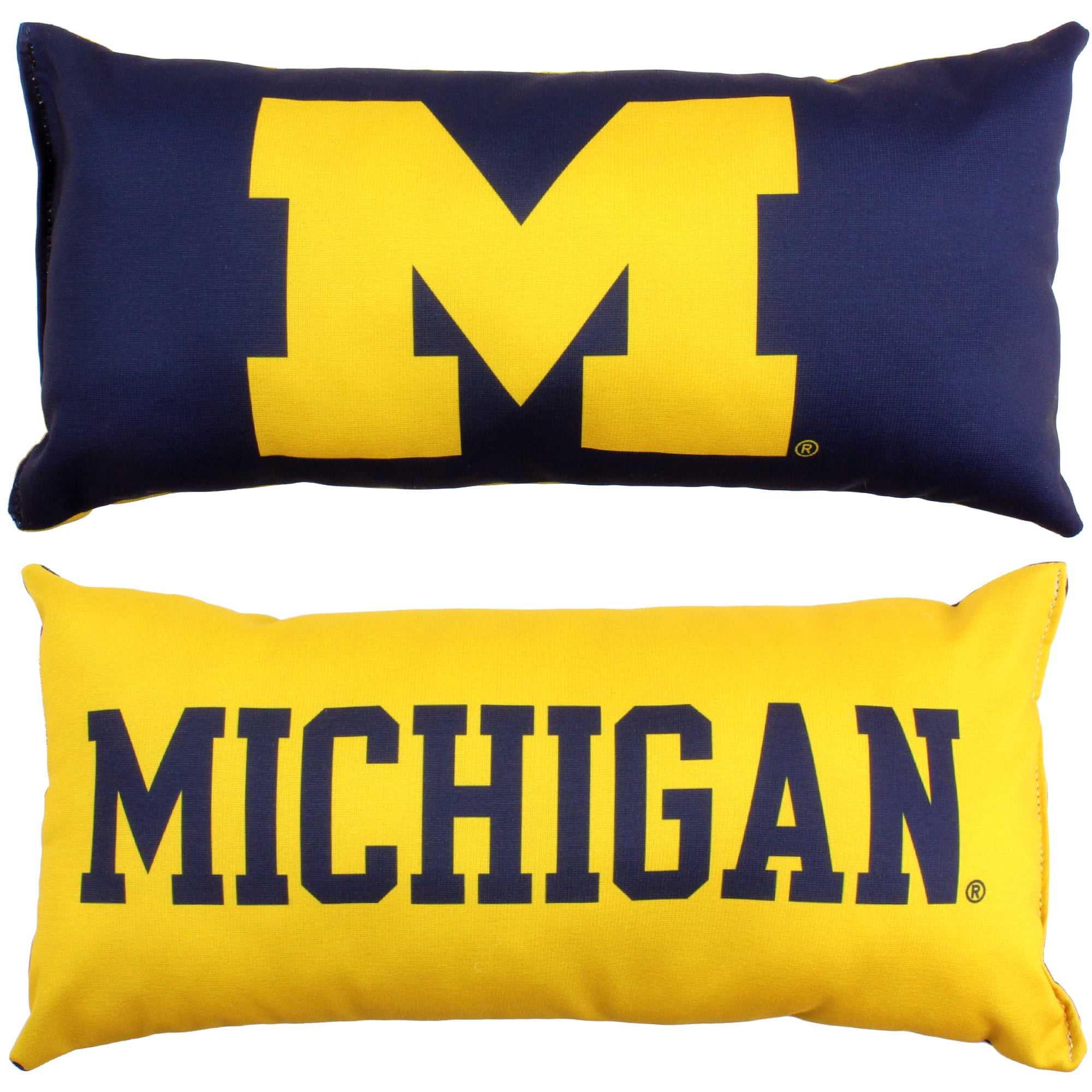 College Covers 16x6 Michigan Wolverines Bolster Pillow Polyester Travel ...