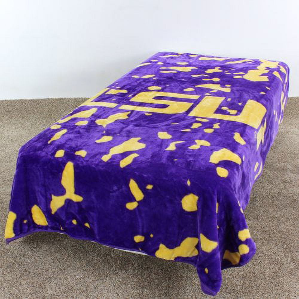 Free Shipping! College Covers LSU Tigers Raschel Throw Blanket Twin ...