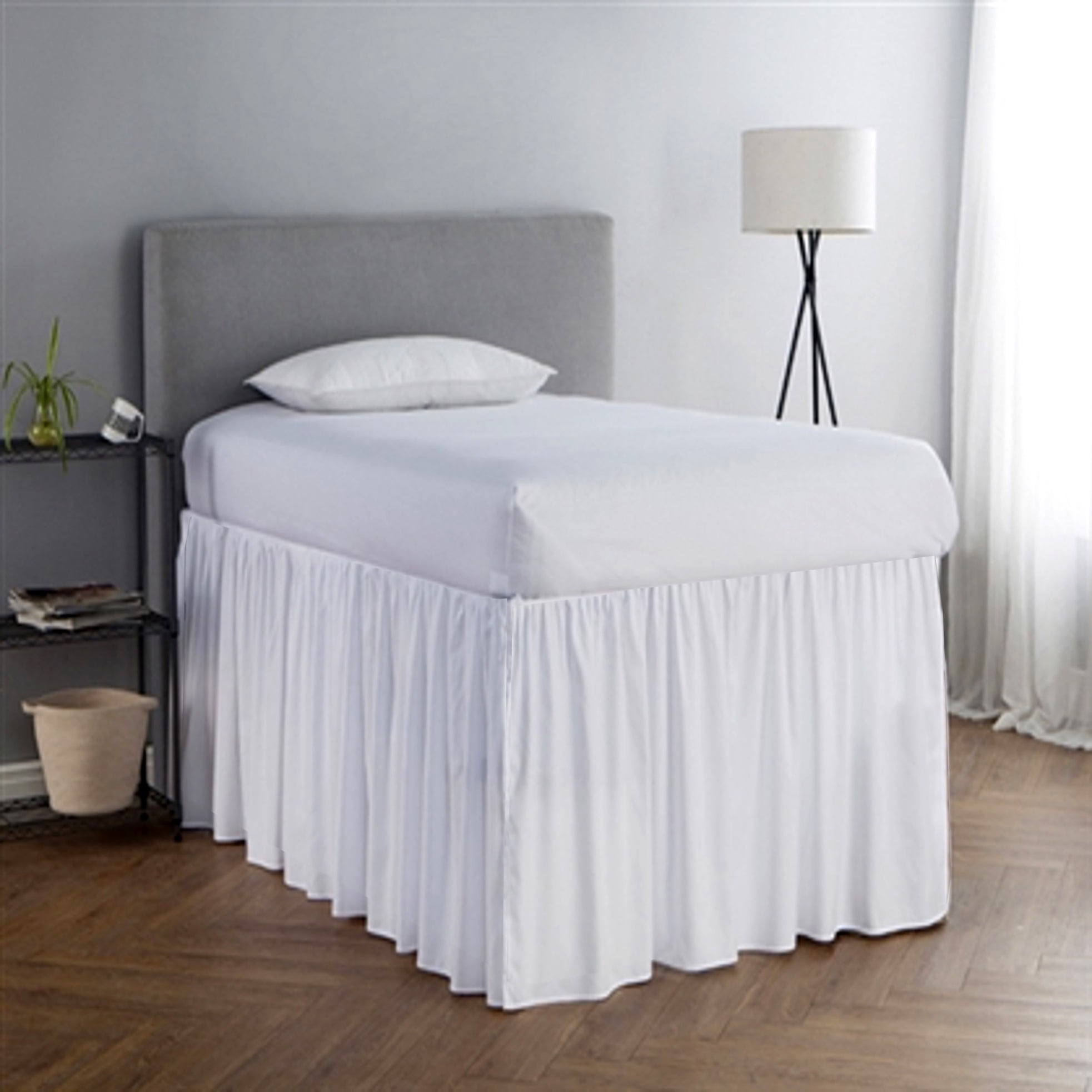 College Dorm Room Dust Ruffled Bed Skirt Extended Extra Long Bed Skirt ...