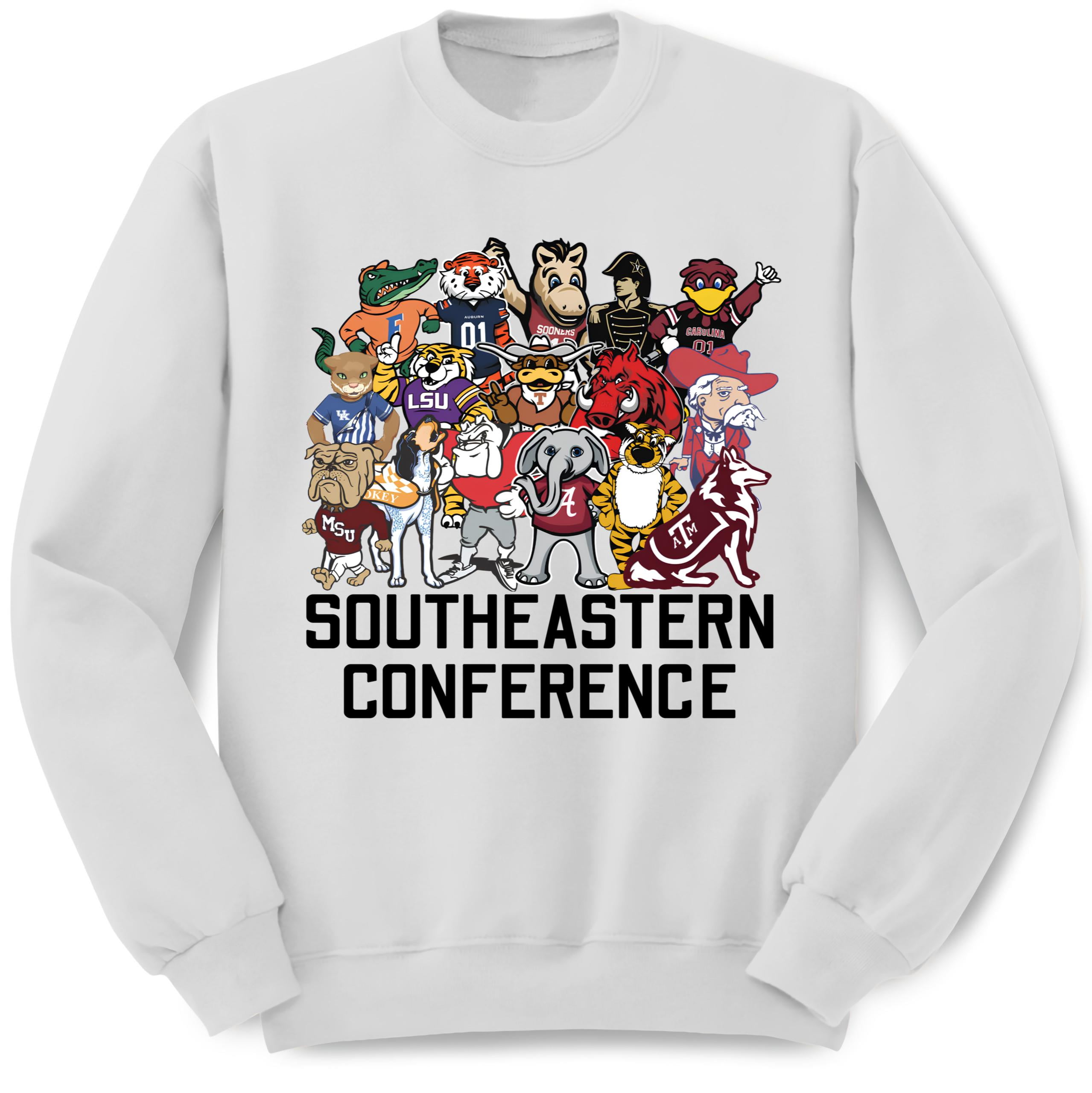 College Football Conference Shirt, Southeastern Team Mascots Tee ...