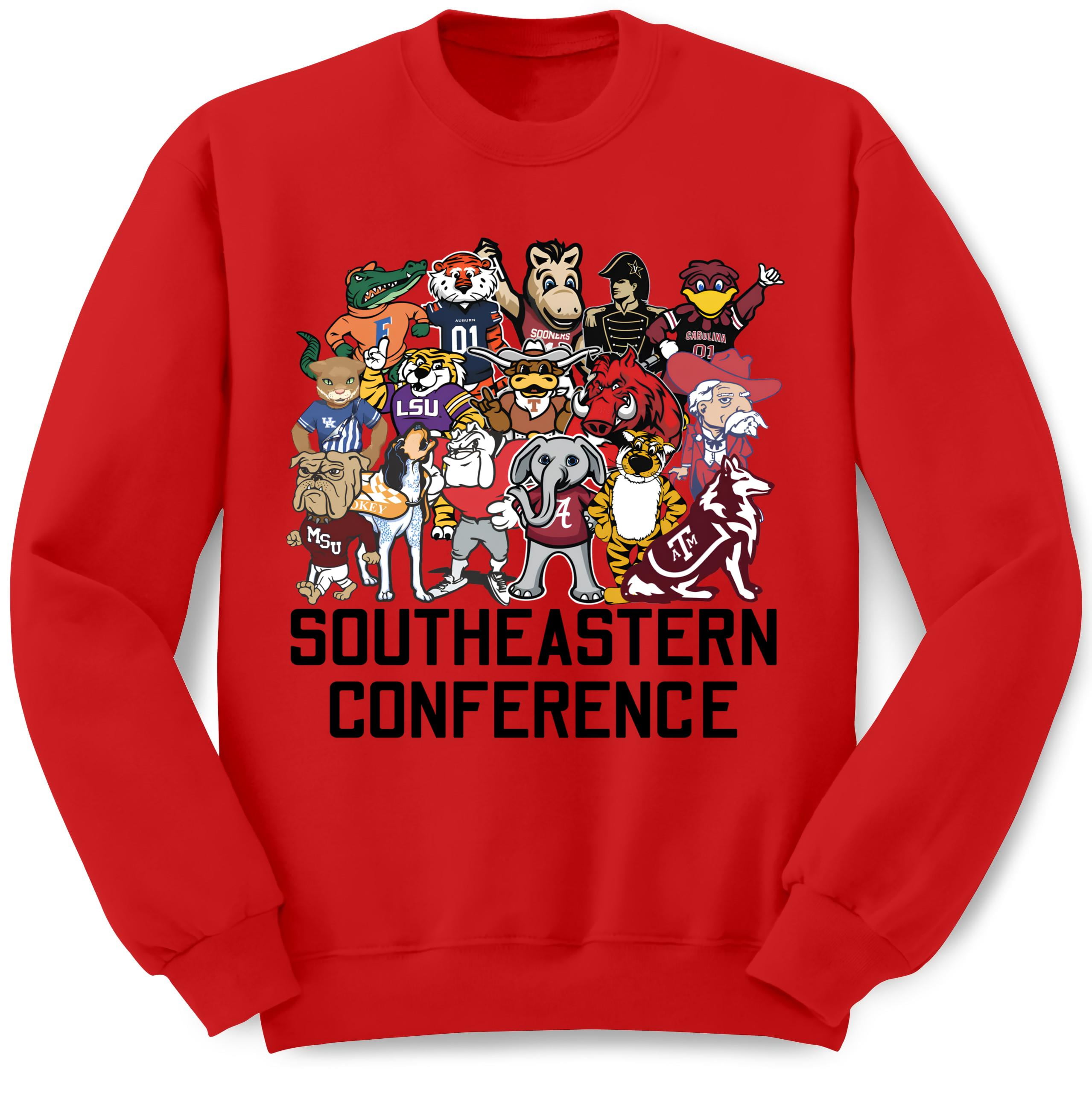 College Football Conference Shirt, Southeastern Team Mascots Tee ...
