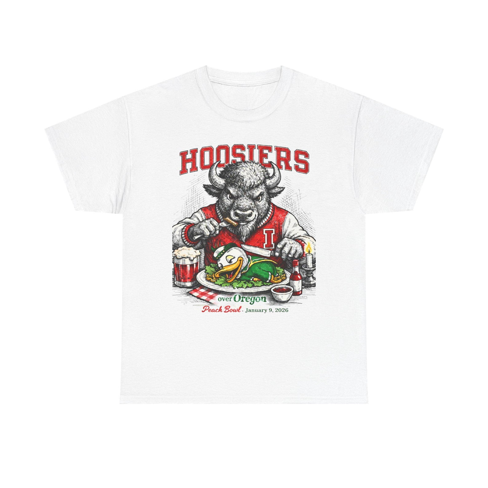 College Football Graphic T-Shirt Peach Bowl Victory Hoosiers Over ...