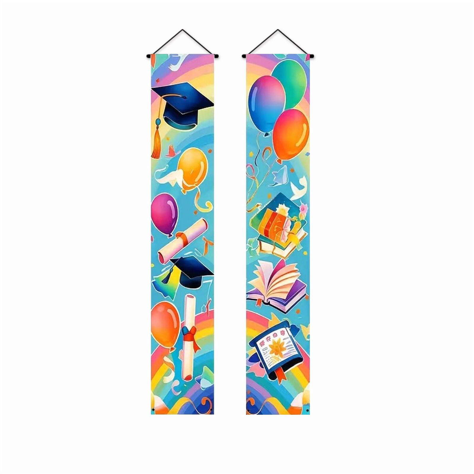 College Graduation Decorations 2026 Rainbow Print Hanging Banners ...