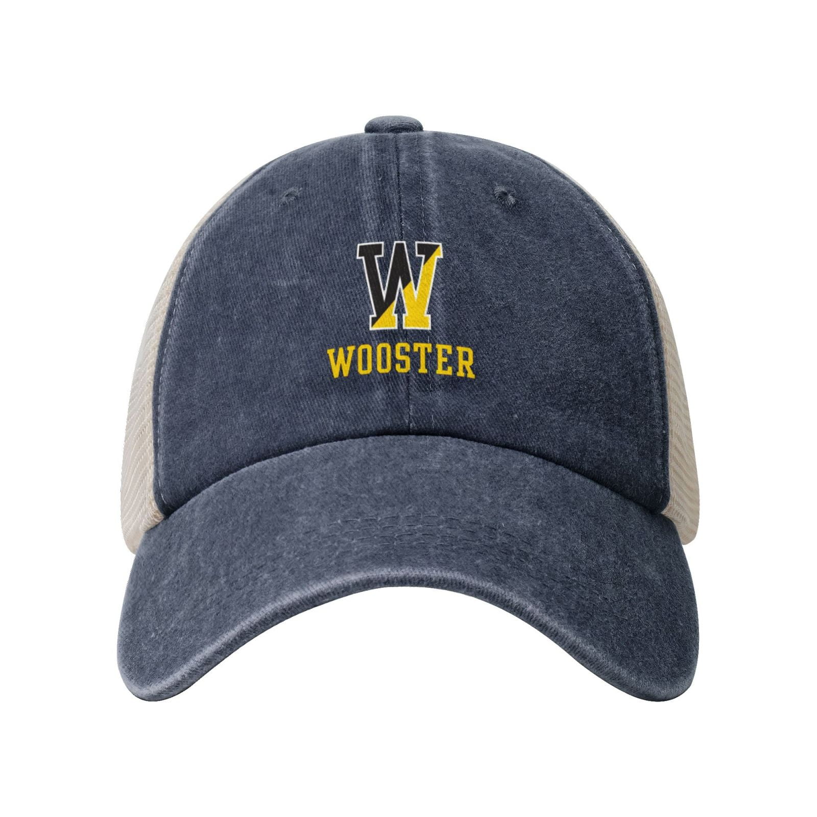 College Of A Wooster Hat Adjustable Athletic Vintage Washed Distressed ...