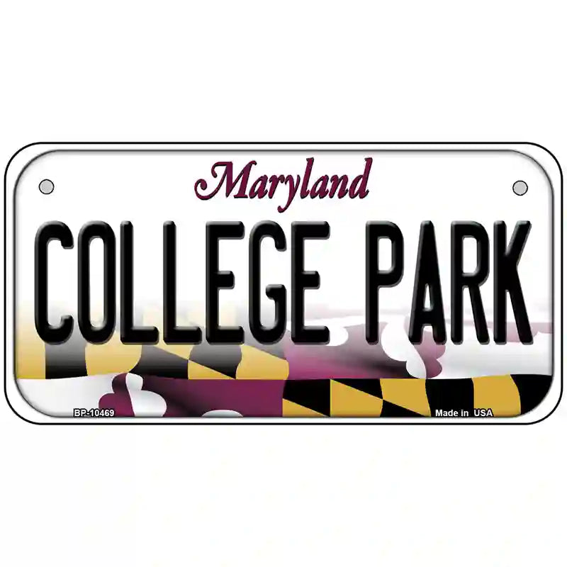 College Park Maryland Metal Novelty License Plate 6" x 3" Bicycle (BP ...