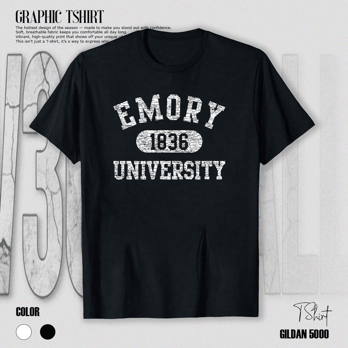 College Pride Vintage Emory Academic Spirit Graphic Unisex T-Shirt ...