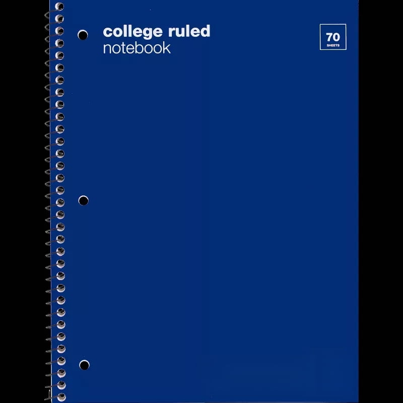 College Ruled 1 Subject Flexible Plastic Cover Spiral Notebook - ub&ub ...