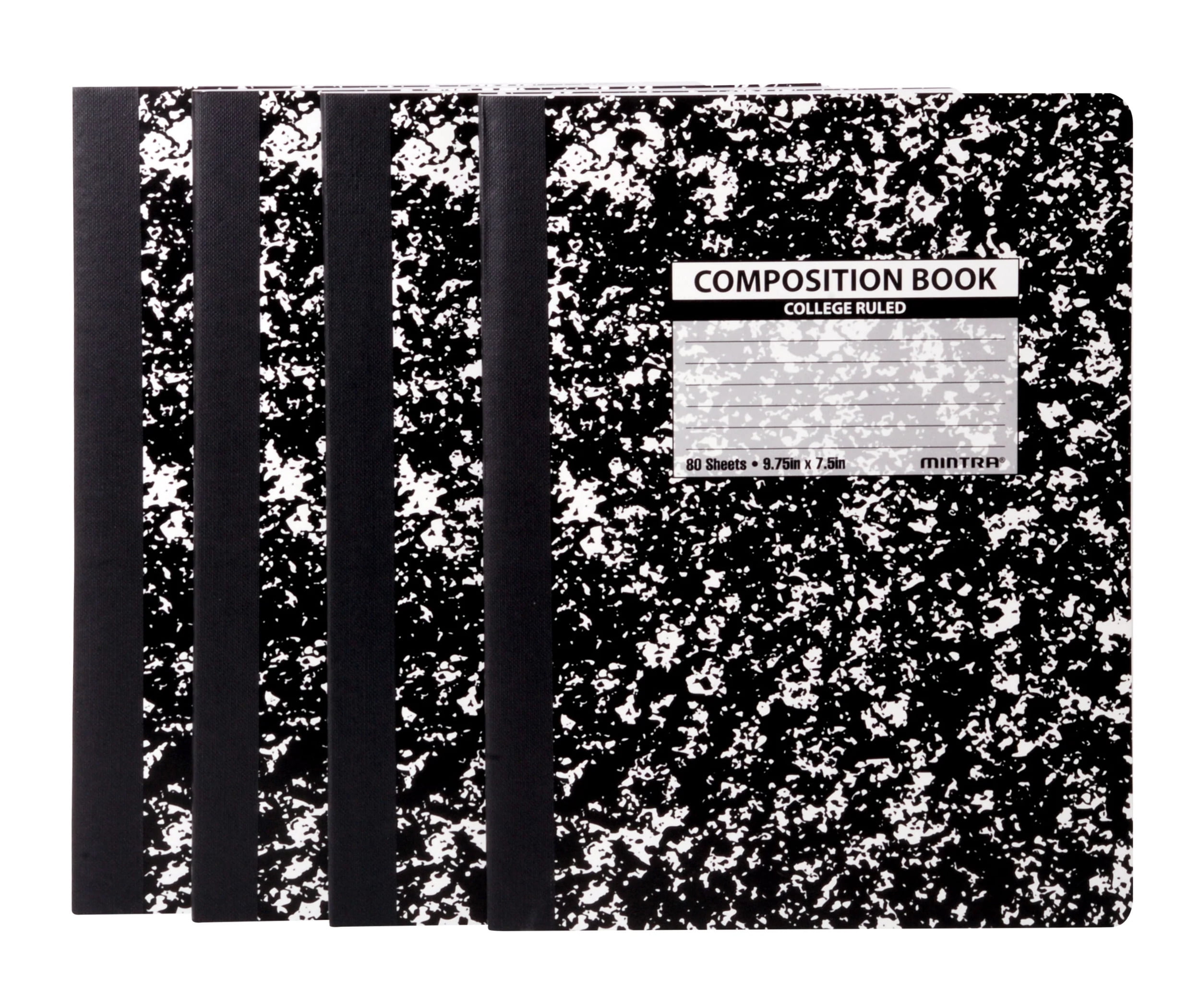 College Ruled Composition Notebooks, Black Marble, 4 Pack - Walmart.com