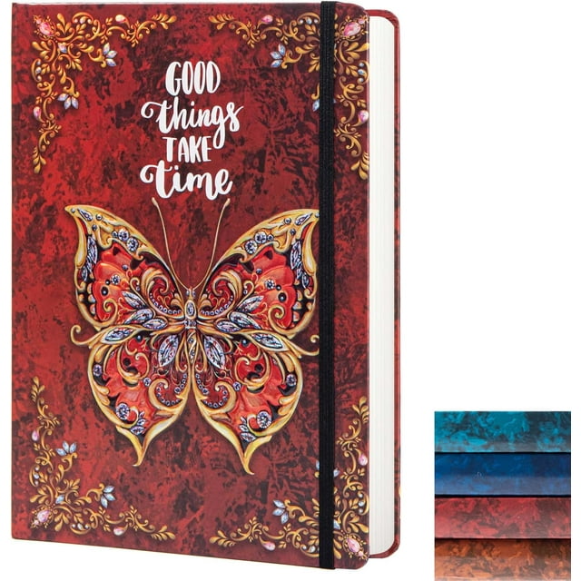 College Ruled Journal for Writing-B5 3D Butterfly Embossed Hardcover ...