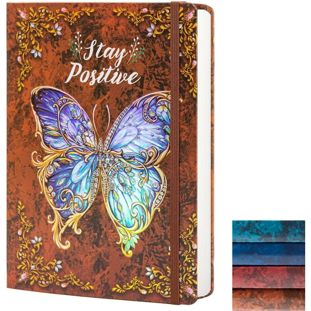 College Ruled Journal for Writing-B5 3D Butterfly Embossed Hardcover ...