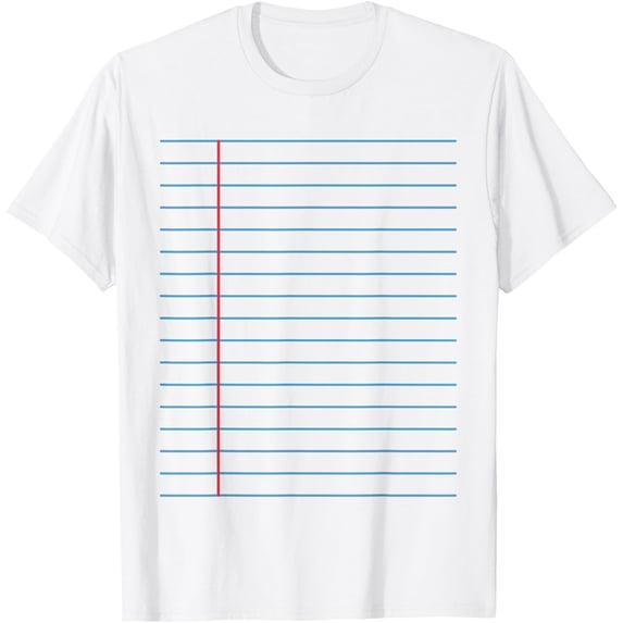 College Ruled Lined Paper Student Teacher Professor Costume T-Shirt ...
