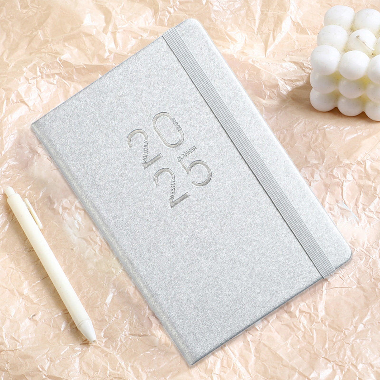 College Ruled Notebook, 2025 English Planner Imitation Leather A5 ...