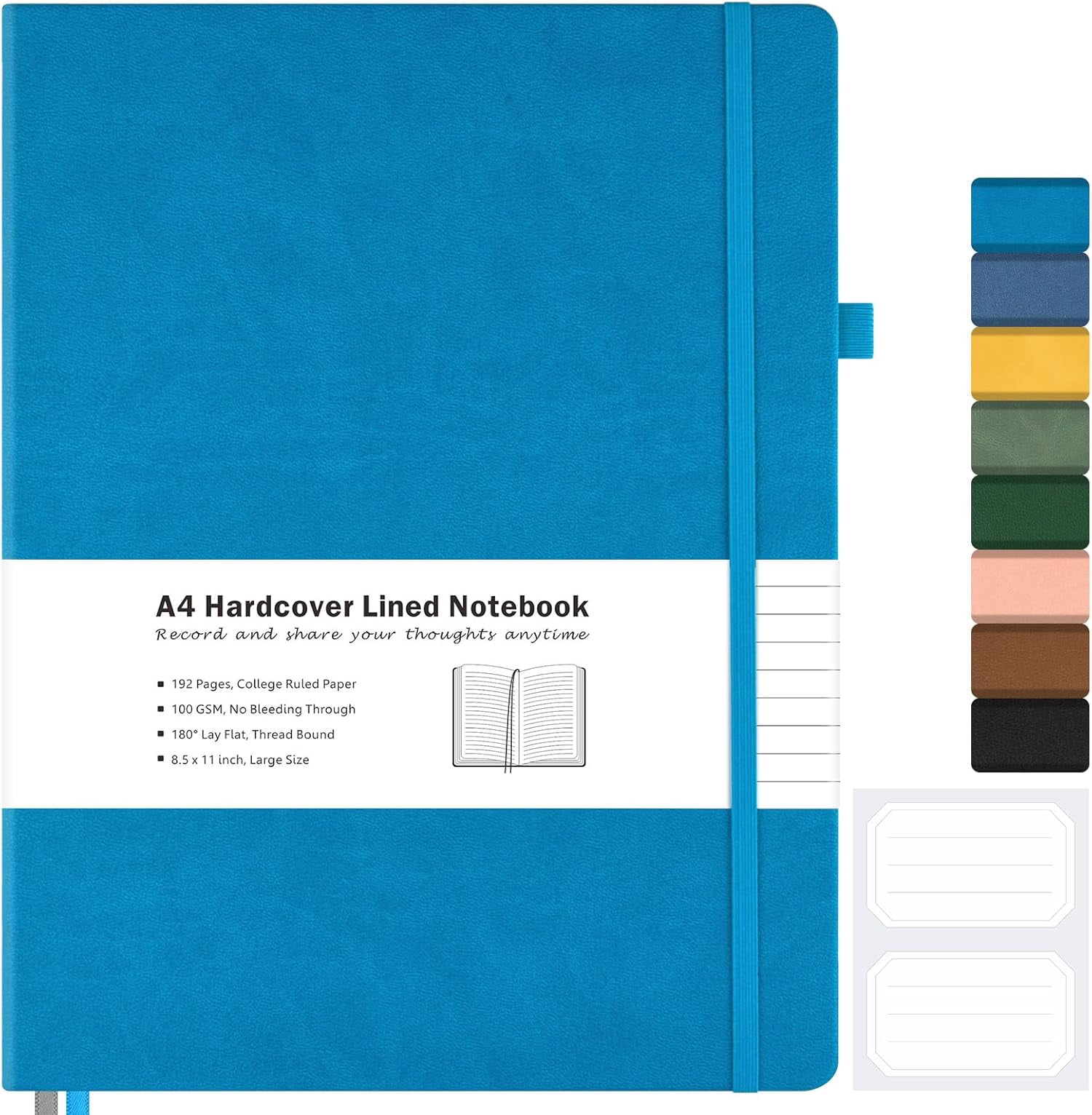 College Ruled Notebook, A4 Hardcover Leather Notebook for Work, Lined ...
