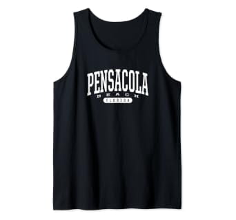College Style Pensacola Beach Florida Souvenir Tank Top Size S-3XL ...