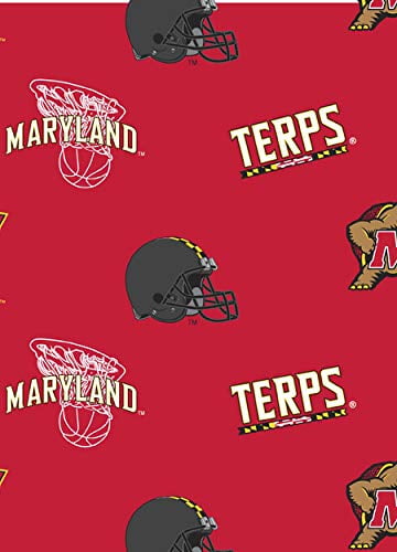College University of Maryland Terrapins Terps Print Fleece Fabric By ...