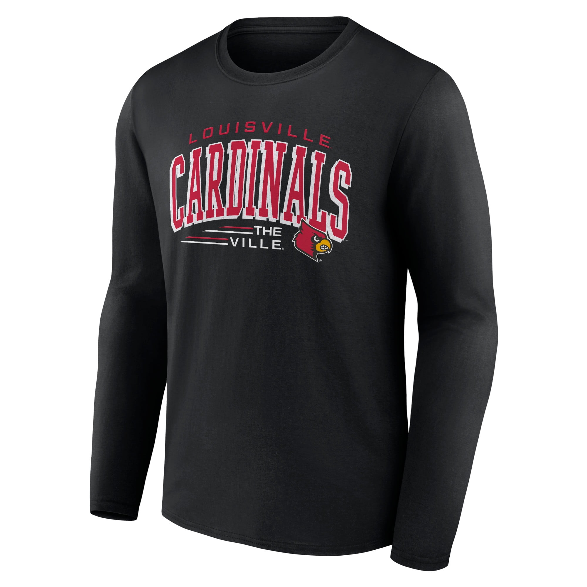 Collegiate LOUISVILLE Men's Black Color Long Sleeve Cotton Crew Tee ...