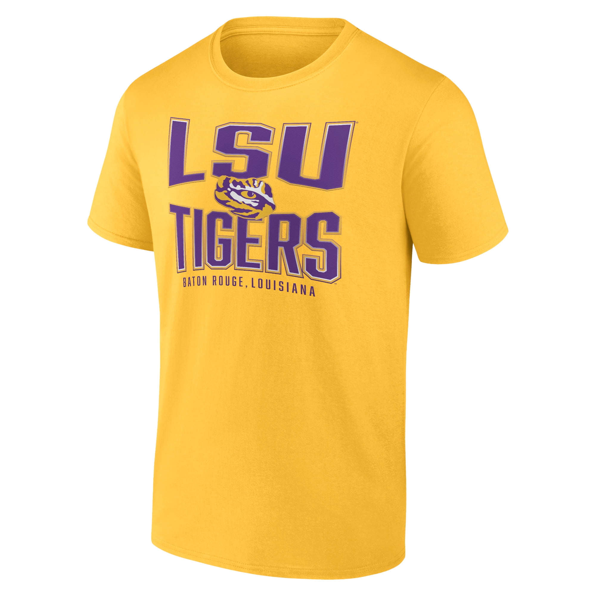 Collegiate LSU Men's Black Color Long Sleeve Cotton Crew Tee Tilt Arch ...