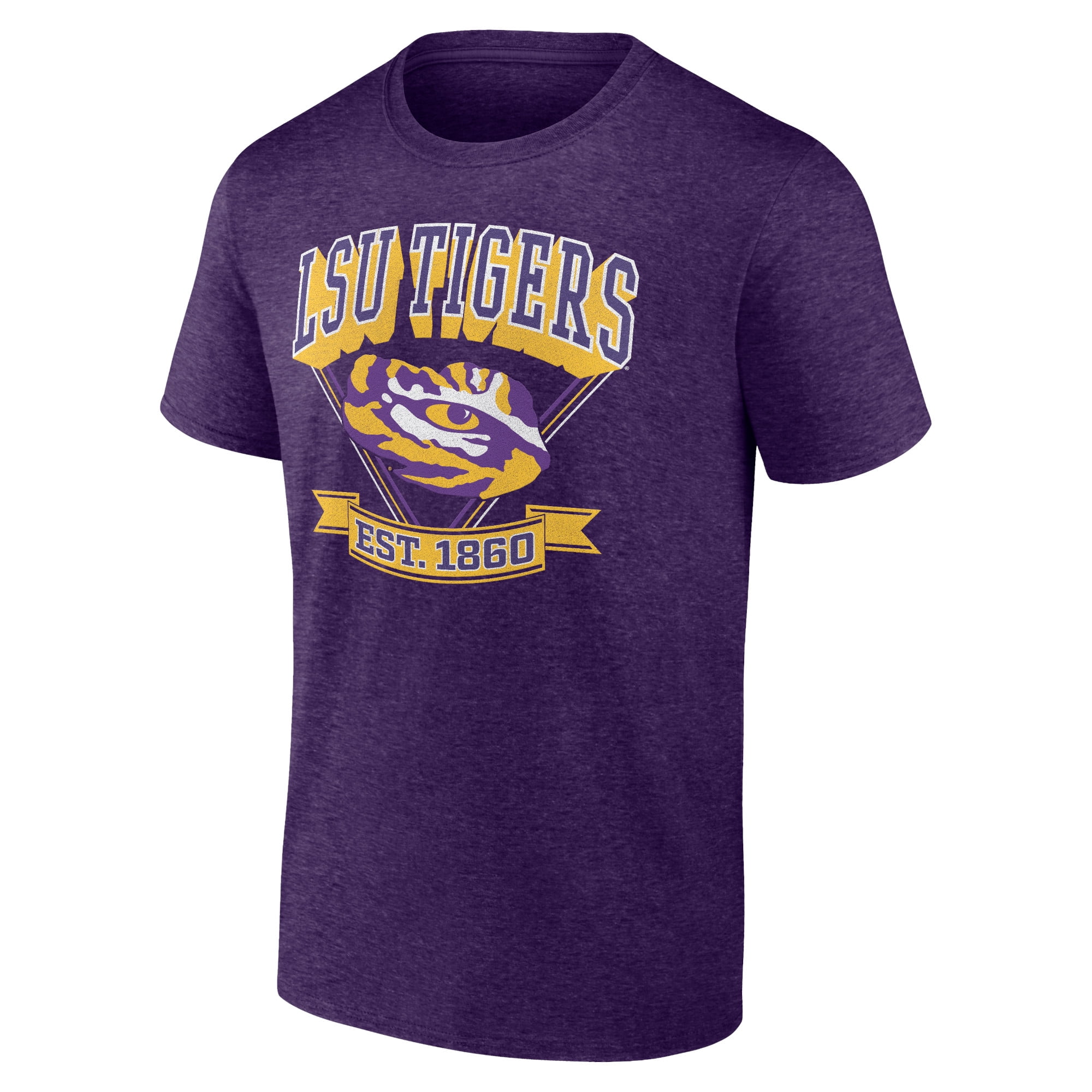 Collegiate LSU Men's Primary Color Long Sleeve Cotton Crew Tee Showcase ...