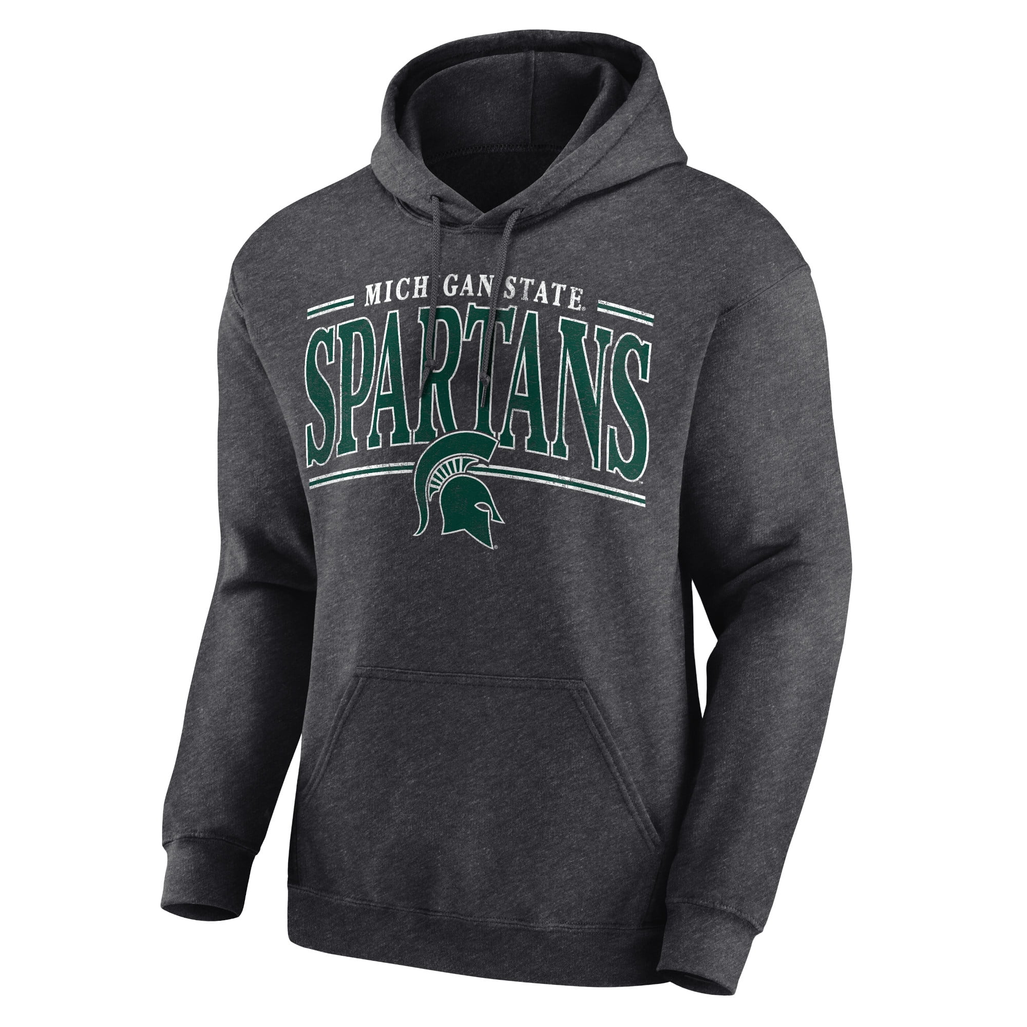 Collegiate MICH ST Men's Gray Color Long Sleeve Cotton Crew Hoodie ...