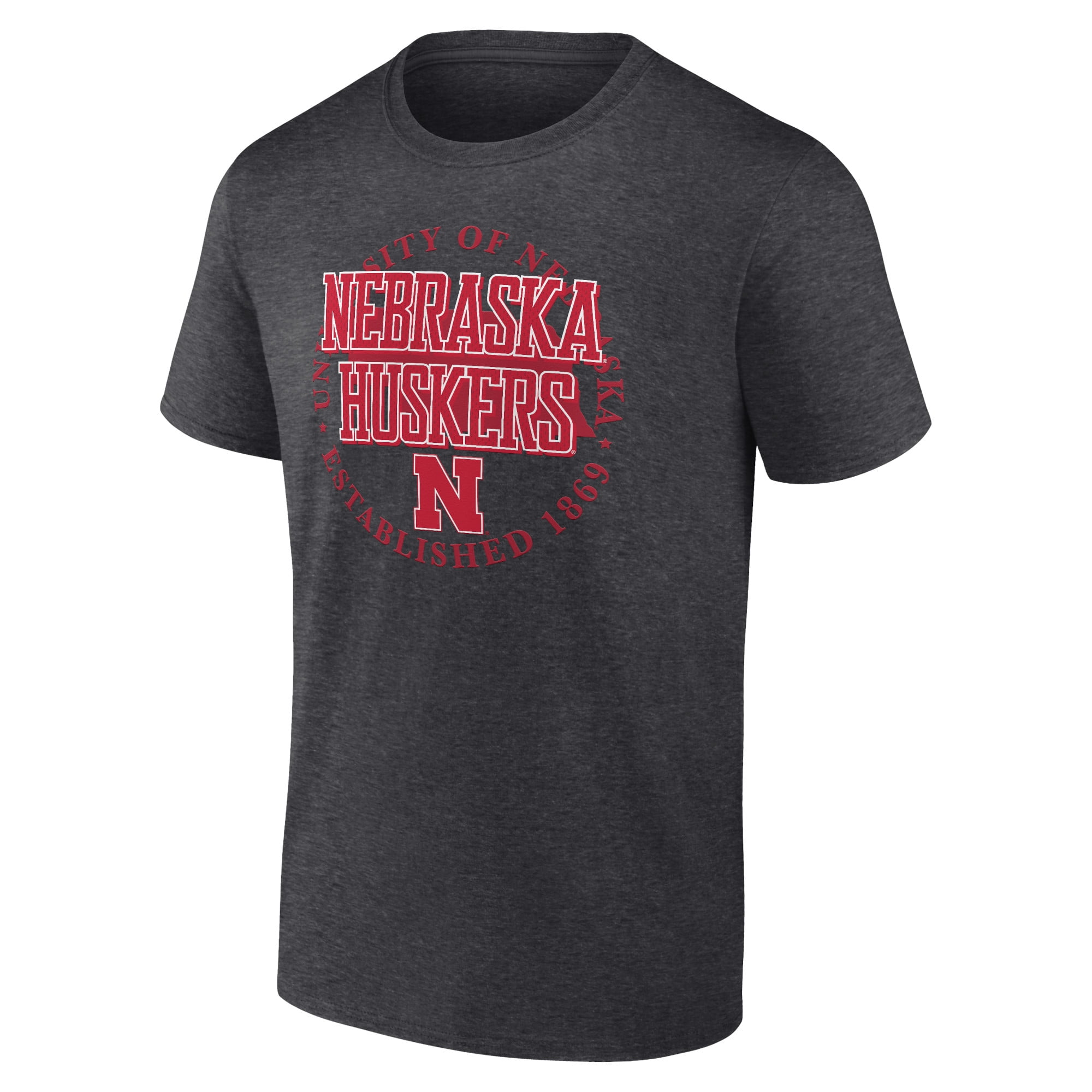 Collegiate NEBRASKA Gray Cotton Tee - Football Graphic Shirt - Walmart.com