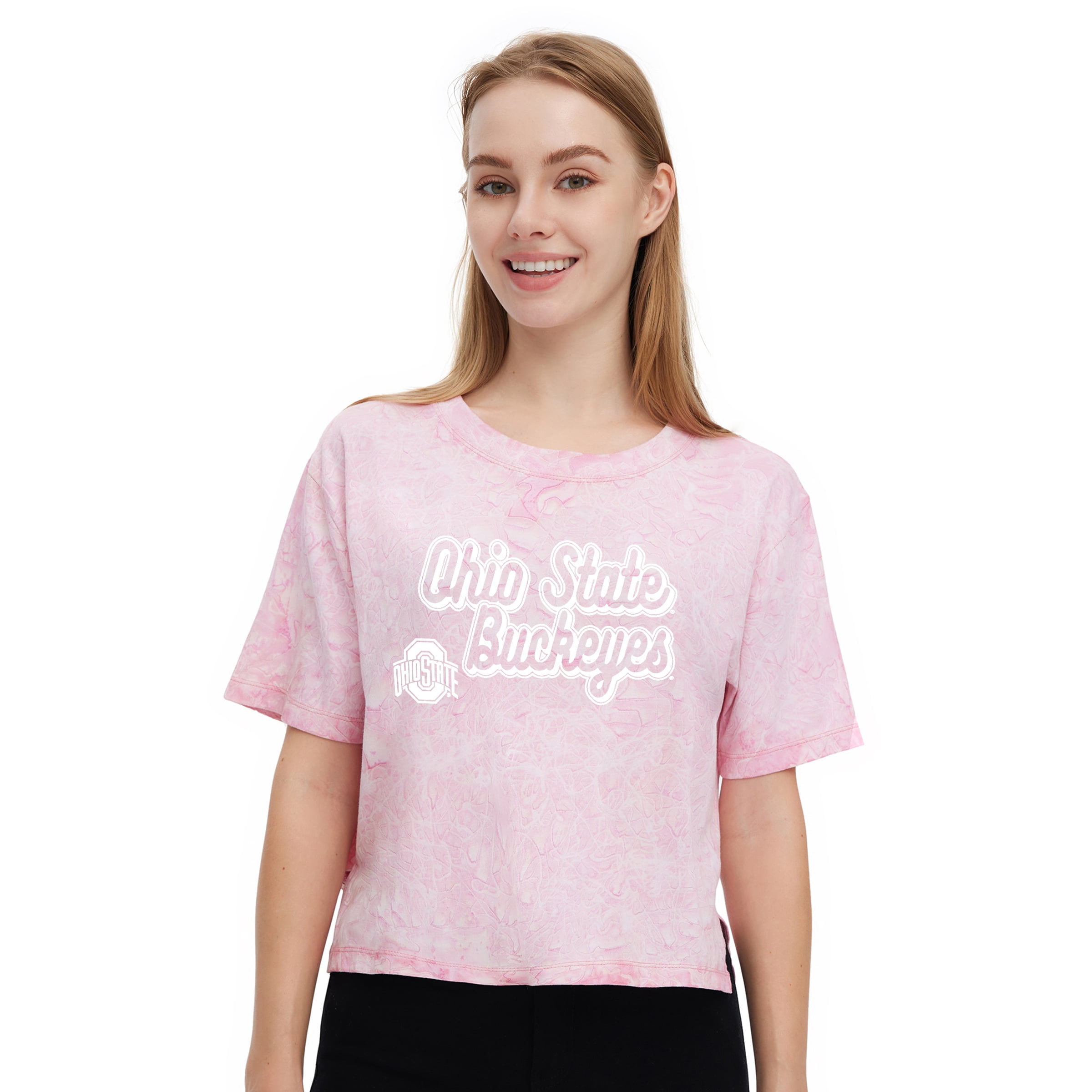 Sideline Apparel Collegiate OHIO ST Pink Cotton Tee - Walmart.com