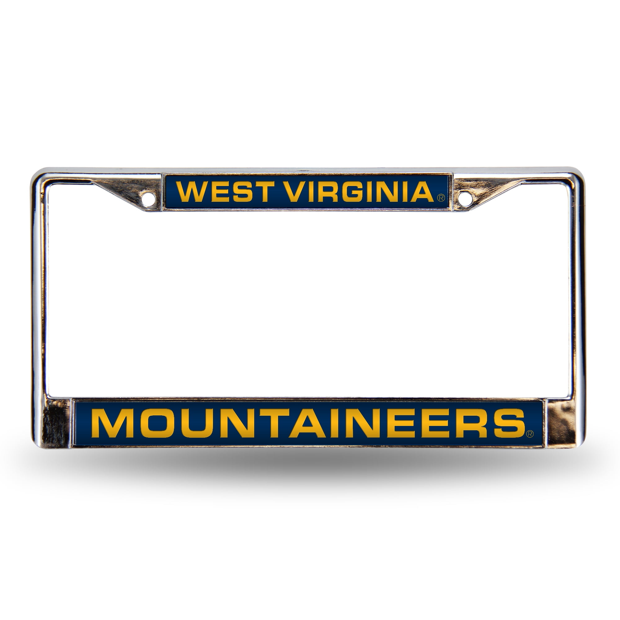 Collegiate W. Virginia U Blue Laser Chrome Acrylic License Plate Frame ...