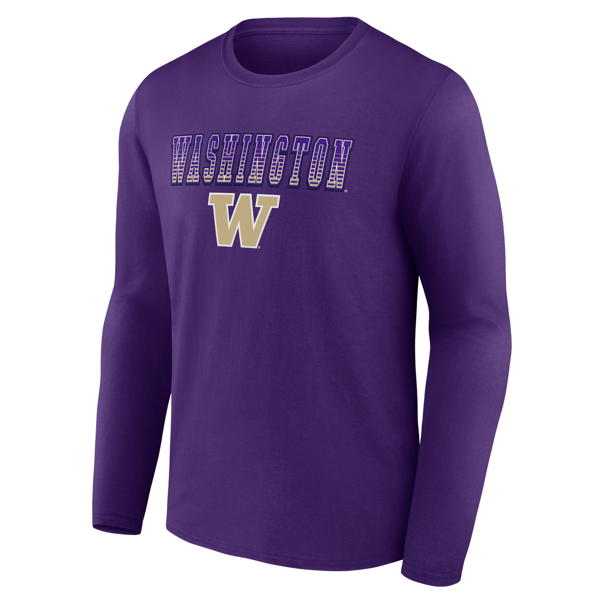 Collegiate WASH Mens Primry ColorLong Sleeve Cotton Crew Tee Linear ...