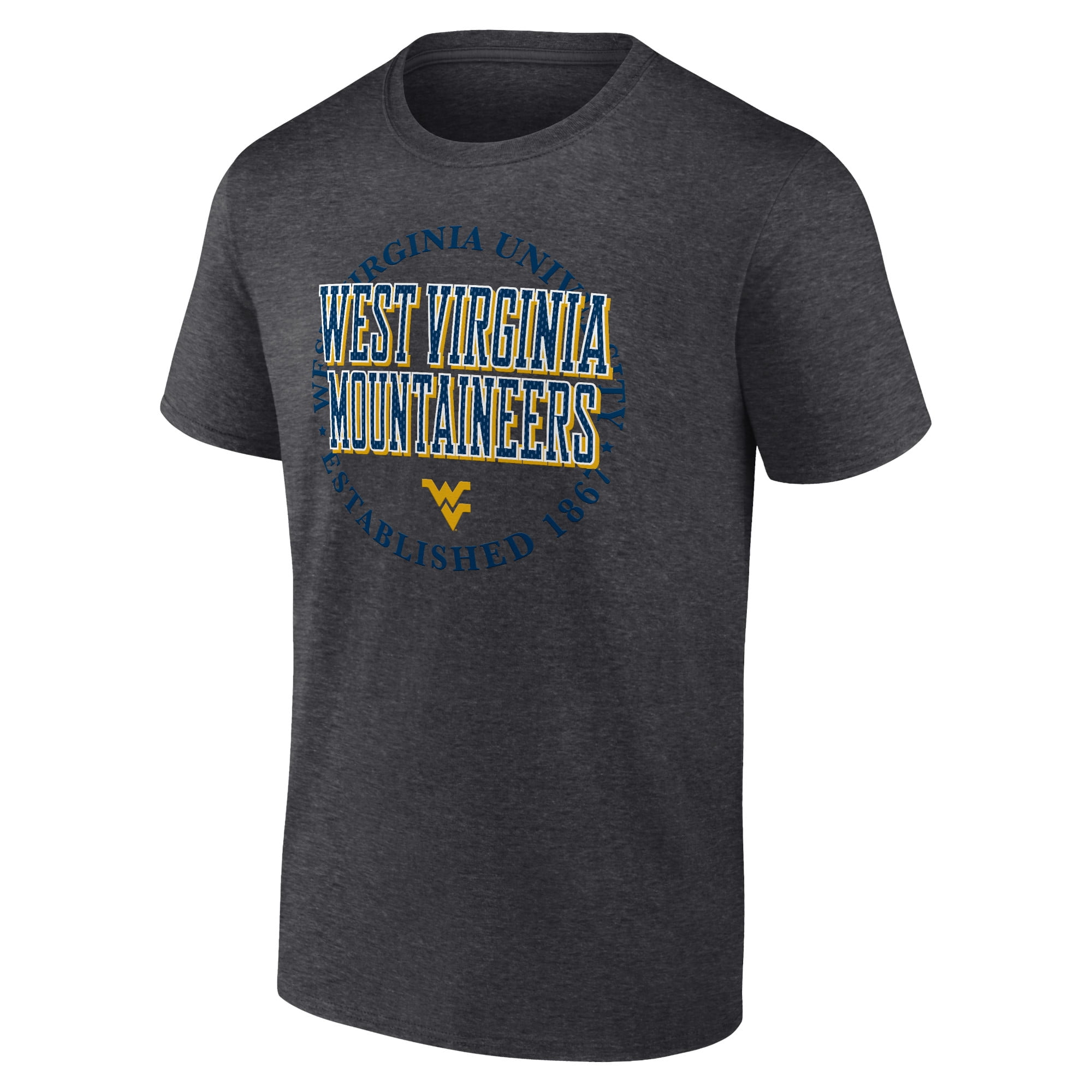 Collegiate WEST VIRGINIA Men's Gray Color Short Sleeve Cotton Crew Tee ...