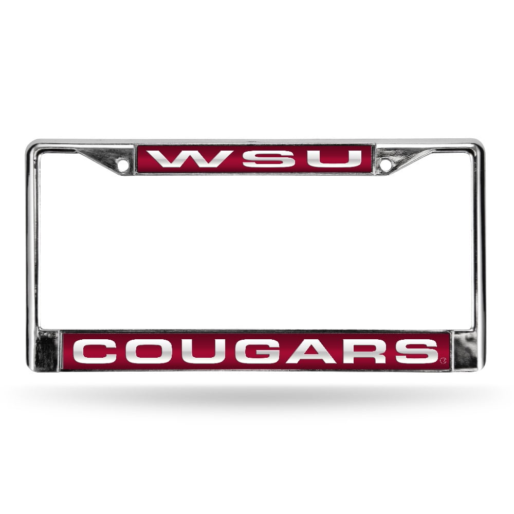 Collegiate Washington State Red Laser Chrome Acrylic License Plate ...